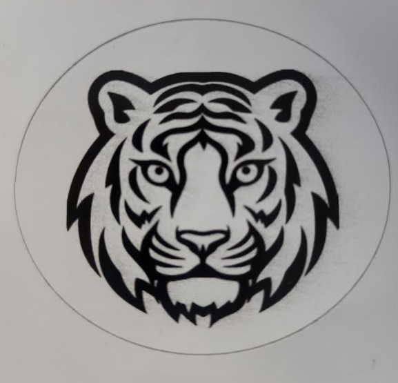 Black and White Tiger Face Sticker – Tiger Den Store